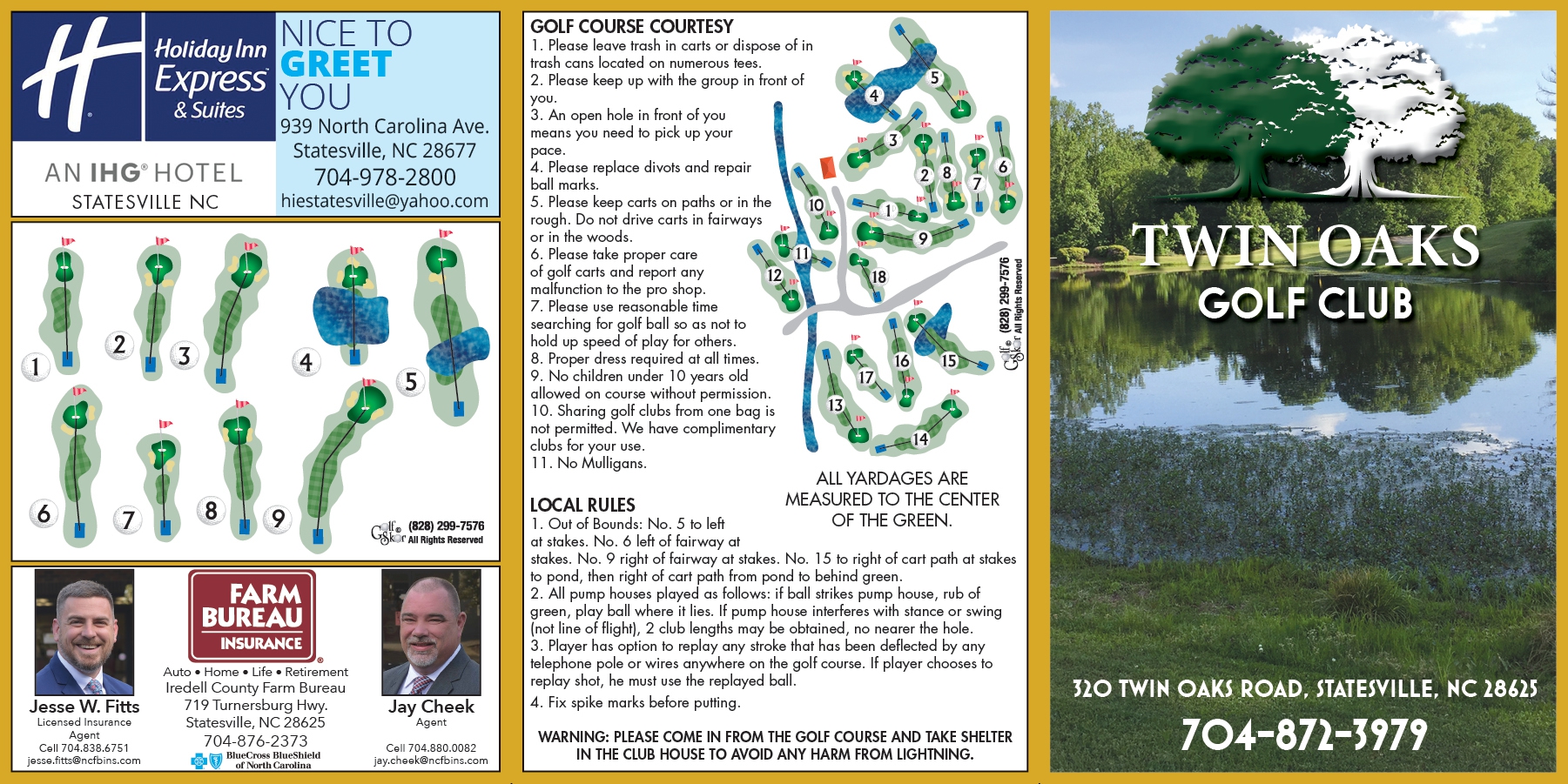 Scorecard - Twin Oaks Golf Club